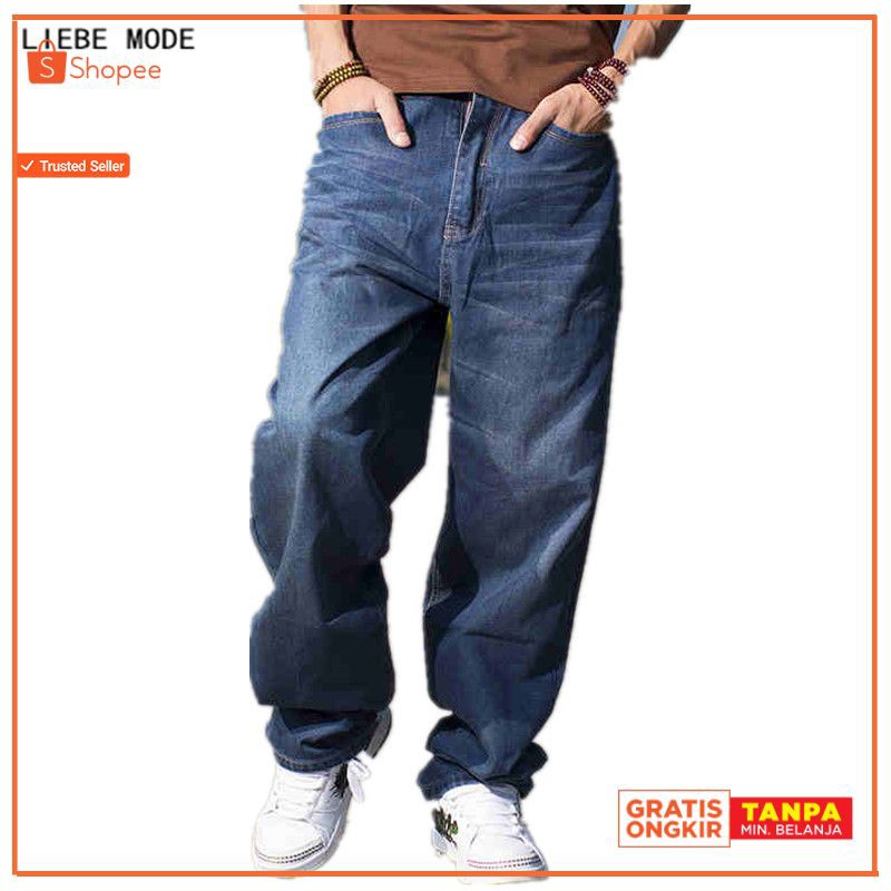 Jual Promo Celana Jeans Mens Baggy Jeans Hip Hop Relaxed Jeans Men ...