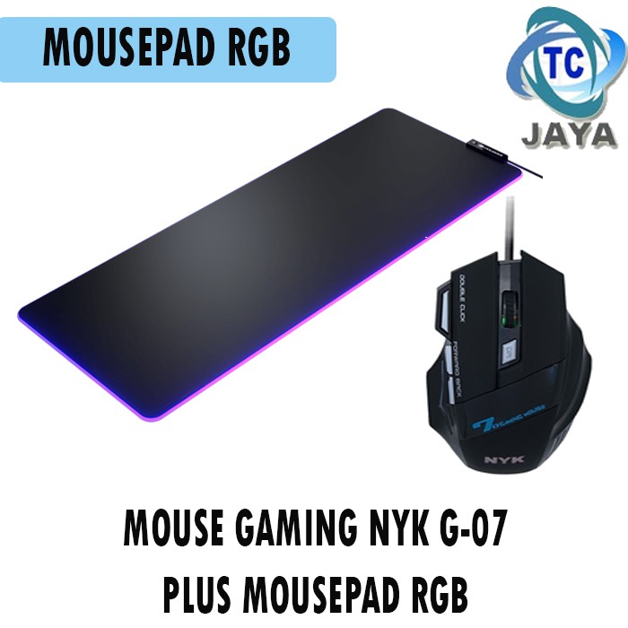 Jual Mousepad GAMING RGB 80 X 30 CM Plus Mouse NYK For Gaming G-07 Blue ...