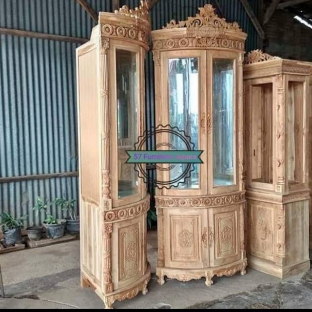 Jual Buffet Pojok Minimalis Mentahan - Rak Lemari Kaca Pajangan Hiasan ...