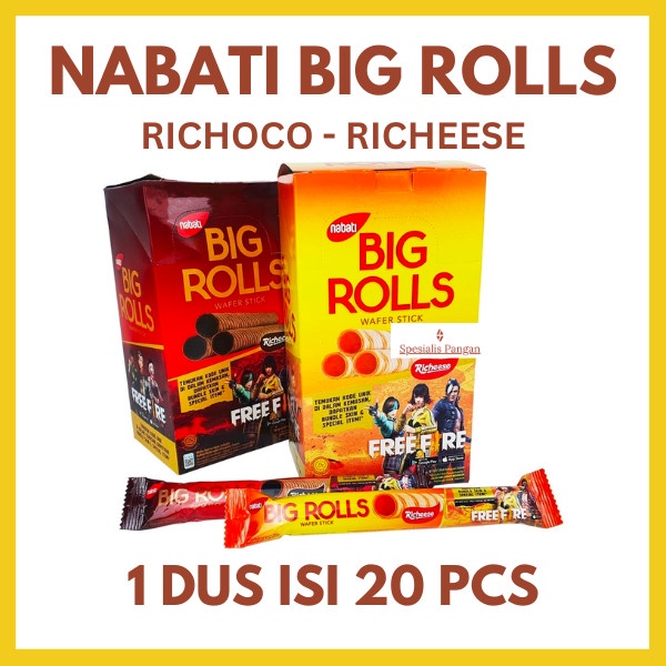 Jual GROSIR NABATI BIG ROLLS 1 BOX ISI 20 RICHEESE RICHOCO WAFER STICK ...