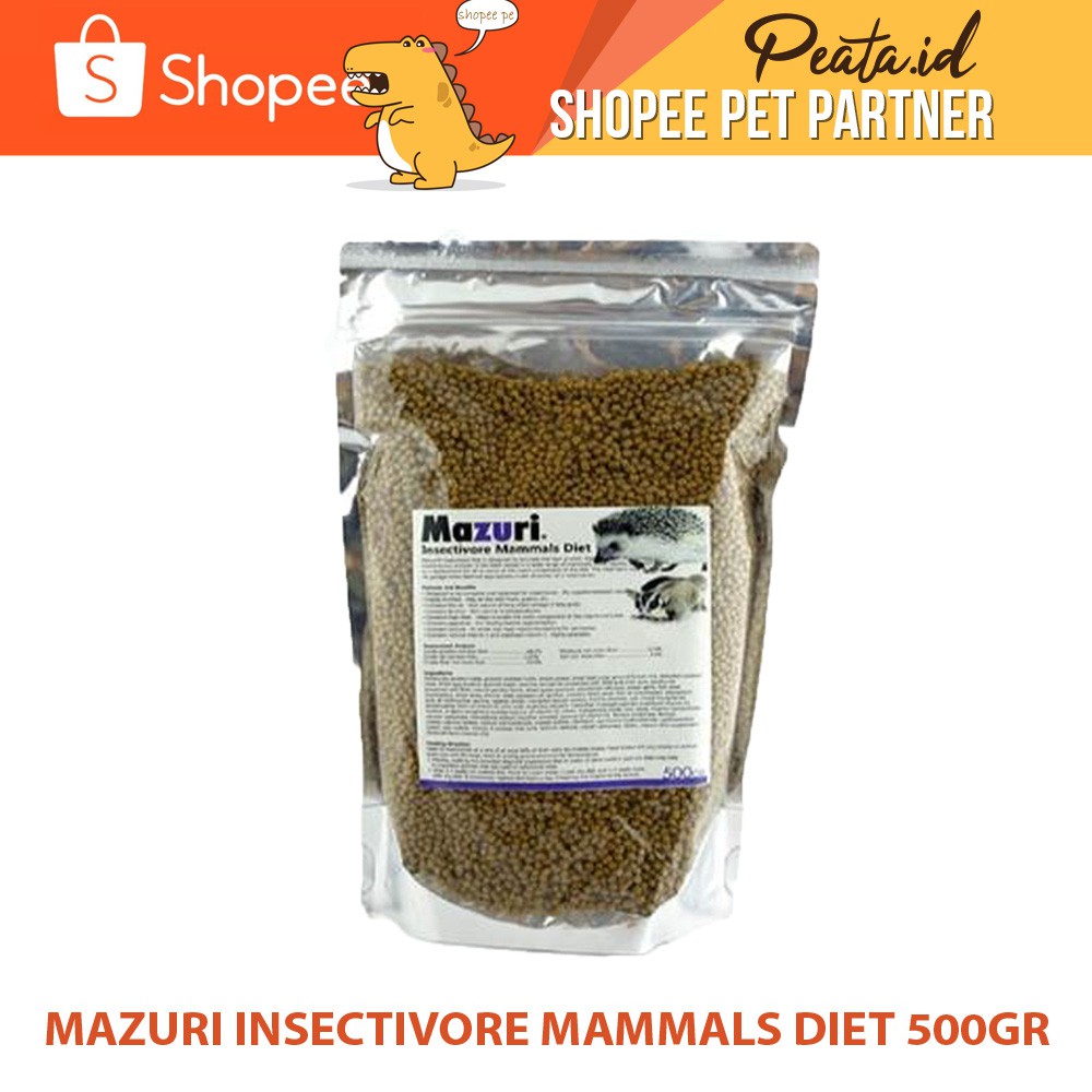 Jual Mazuri Insectivore Mamals Diet landak / sugar glider 500 gr ...
