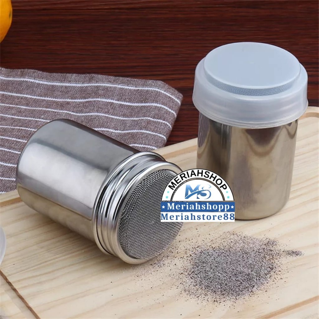 Jual Tempat bumbu (2 size) kopi gula cocoa powder stainless latte art ...