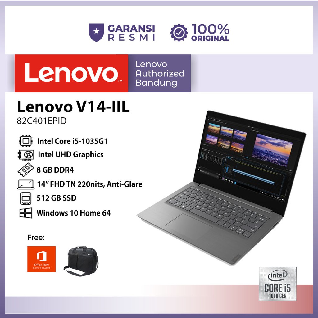 Jual Lenovo V14 Iil Epid (I5-1035G1, Win10 Home, 8Gb, 512Gb Ssd, 14" Fhd Tn, Integrated Intel ...