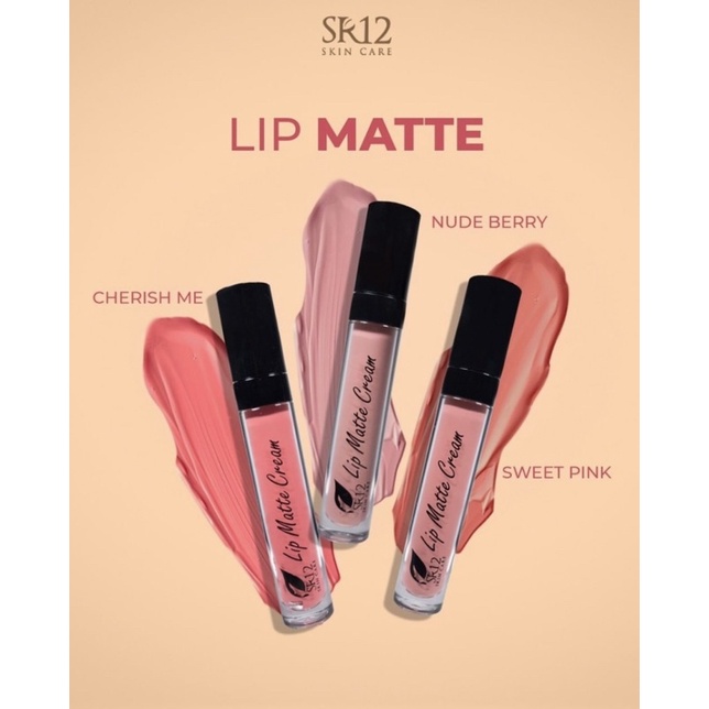 Jual Lip Matte Cream Sr12 4gram/Tahan lama/mengandung vit E/tekstur ...