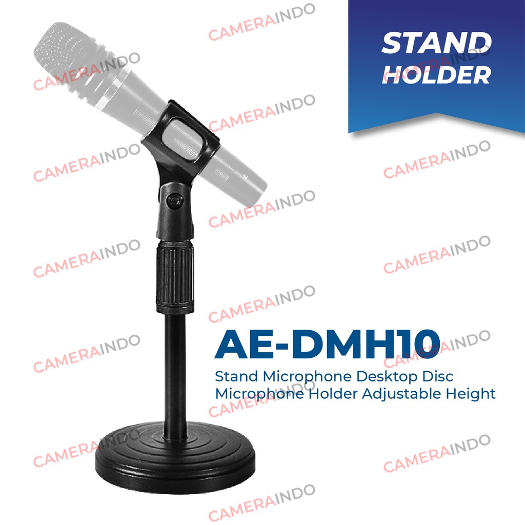 Jual Stand Microphone Meja AE DMH10 Stand Mic Holder Mini Adjustable Podium | Shopee Indonesia