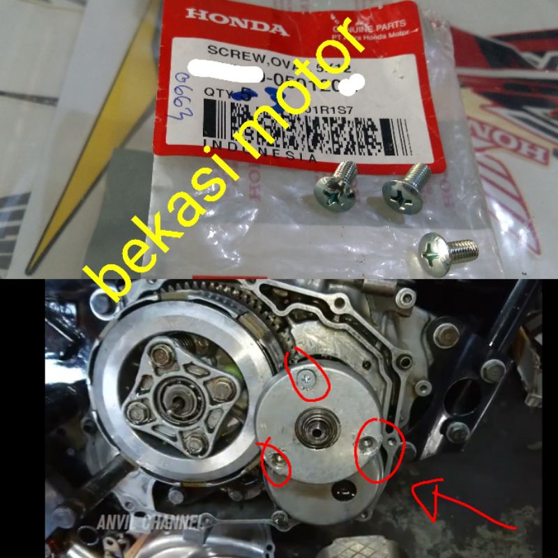 Jual 93700-05012A 3pcs baut oval rotor oli honda phantom tiger GL pro ...