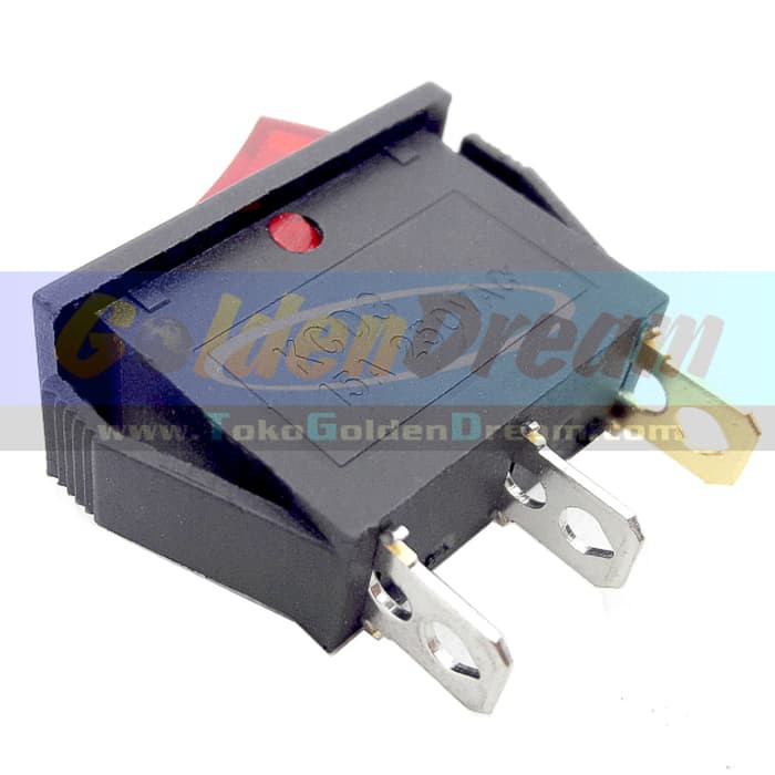 Jual Illuminated Saklar Gepeng 3 Pin Lampu Merah Flat Rocker Switch On ...