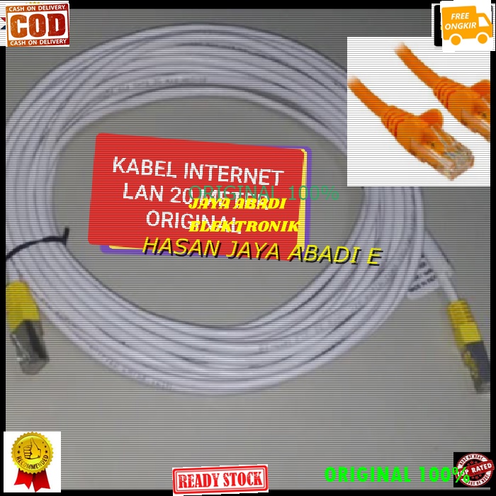 Jual G300 ORIGINAL KABEL LAN RJ45 20 METER CAT5 UTP INTERNET WIFI ...