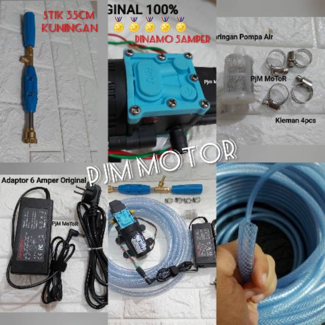 Jual Paket Lengkap Pompa Cuci Motor Ac Mobil Tekanan tinggi 12V HIU 5 ...