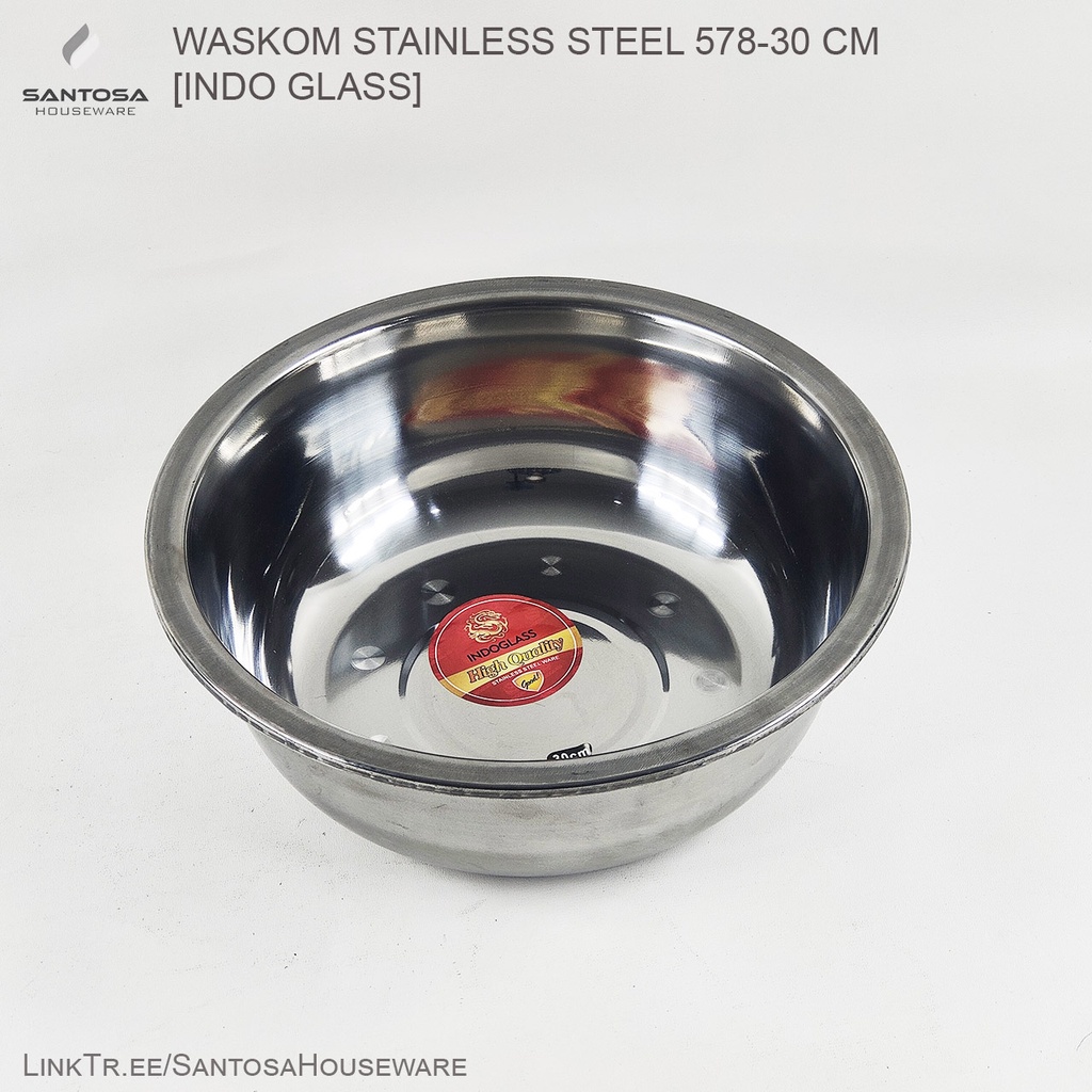 Jual Waskom Stainless Steel 578-30 cm [Indo Glass] | Shopee Indonesia