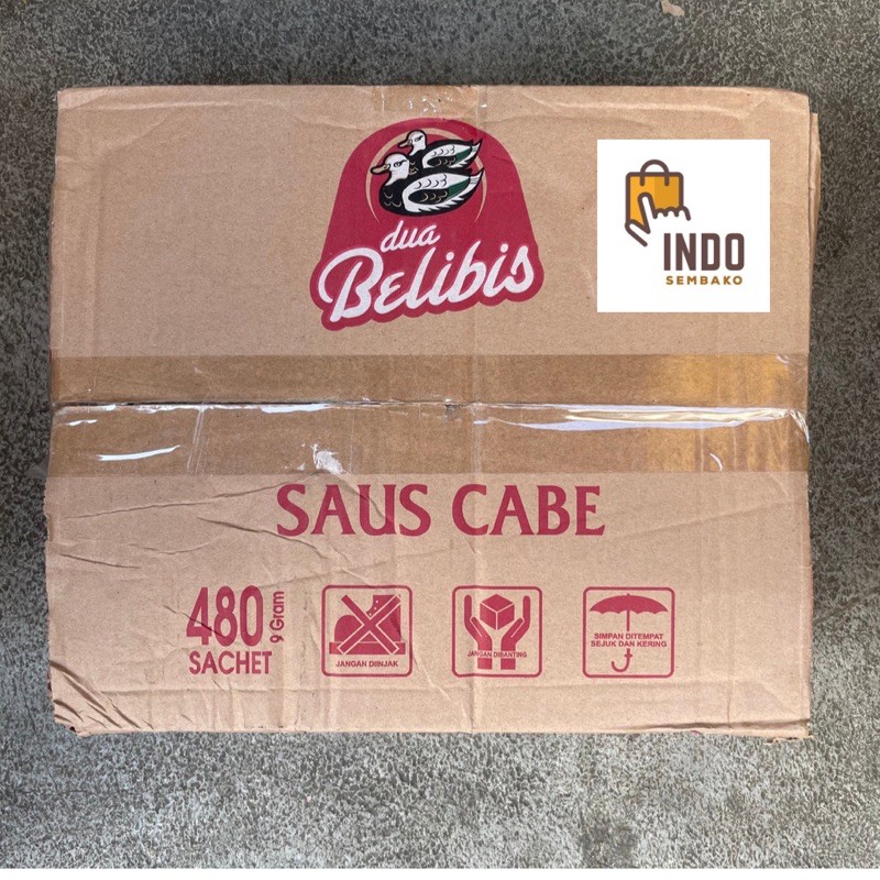 Jual saus cabe dua belibis sachet 24 x 9g dus / Saus sambal sachet dua ...