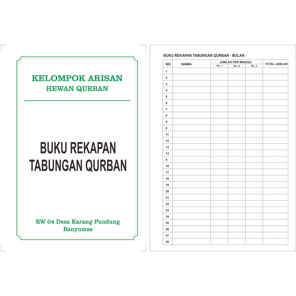Jual BUKU REKAPAN BULANAN TABUNGAN BISA CUSTOM ISI 12 HALAMAN UNTUK 1 ...