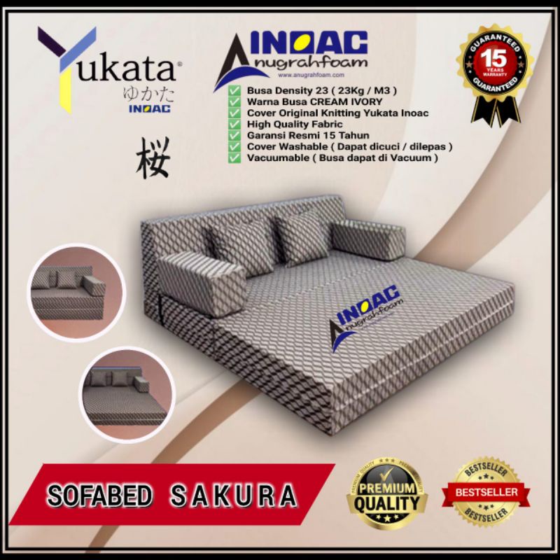 Jual [ Sofabed ] Sofa Bed Yukata Sakura Asli Busa Inoac Yukata Density ...