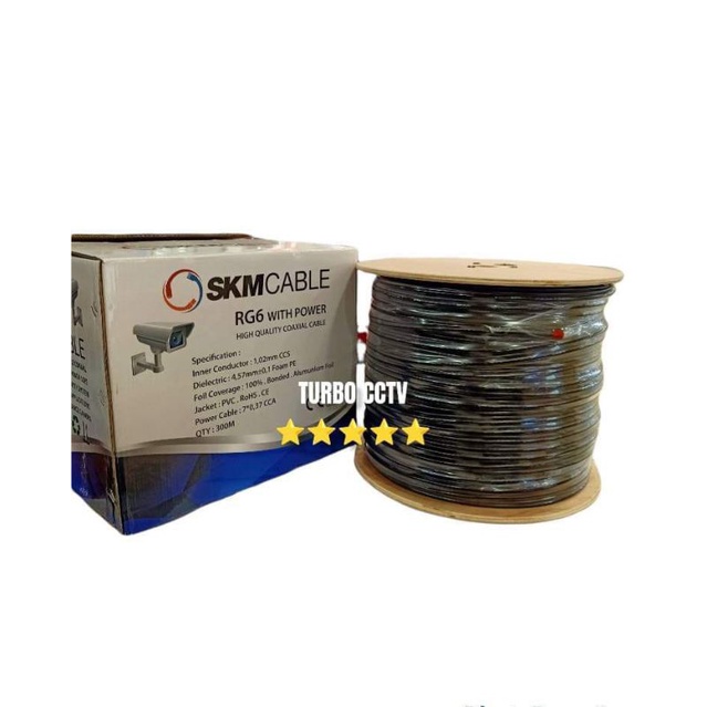 Jual Kabel cctv RG 6 + Power ( 300 Meter ) SKM Super Premium Kabel RG 6 ...