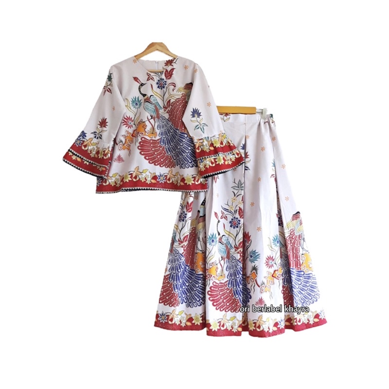 Jual SETELAN BATIK MERAK - BATIK MERAK - BLOUSE BATIK WANITA - ROK ...