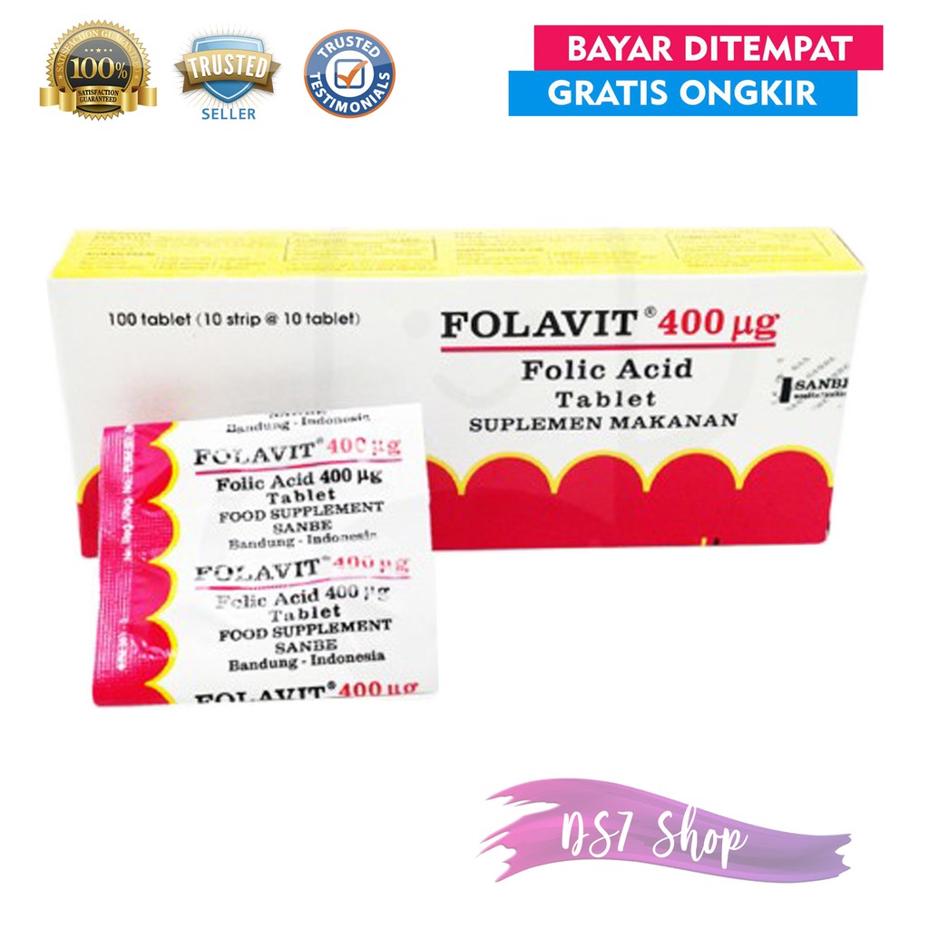 Jual 3 Strip Folavit 400 mcg Vitamin Program Hamil dan Kehamilan Asam ...