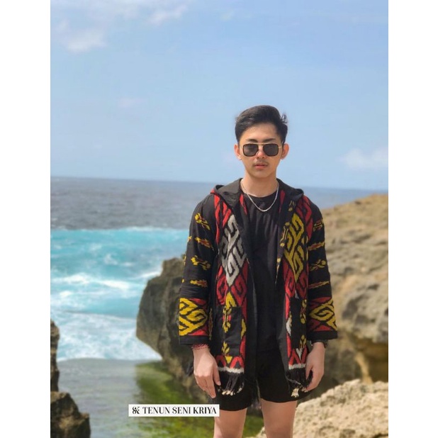 Jual Baju tenun || hodie tenun blangket motif toraja || kimono tenun ...