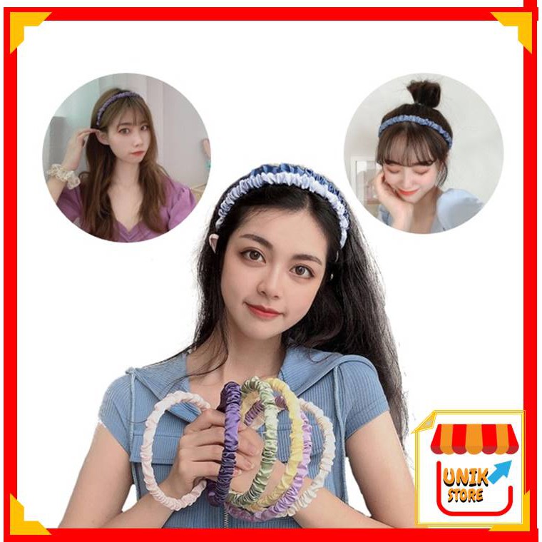 Jual UNIK - B814 Bando Korea Warna Pastel Bahan Sifon / Bandana Korea ...