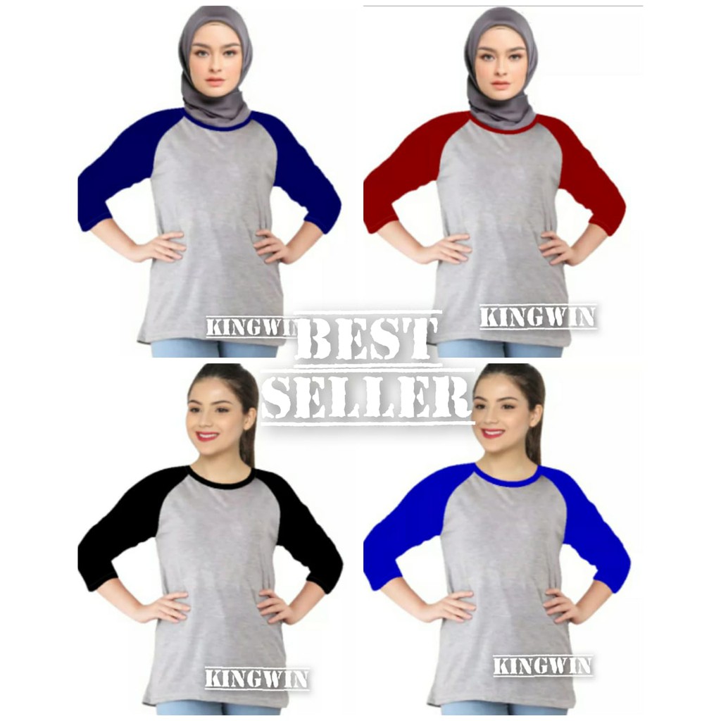Jual KAOS RAGLAN TANGAN 3/4|RAGLAN TANGAN 3/4 PRIA /WANITA|RAGLAN POLOS ...