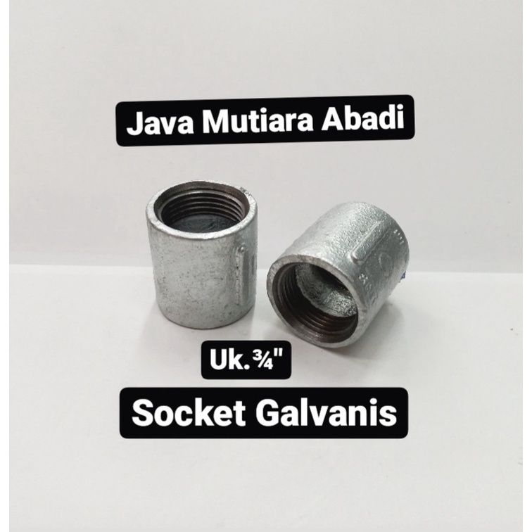 Jual Socket Galvanis Besi d.3/4'' drat BSPT (G) | Shopee Indonesia