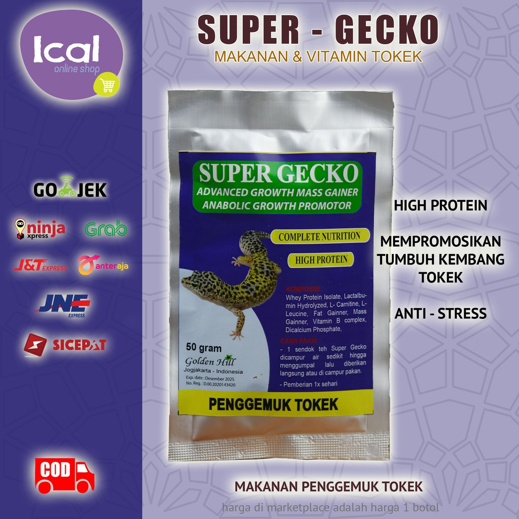 Jual Makanan Tokek Super Gecko Vitamin Gemuk | Shopee Indonesia