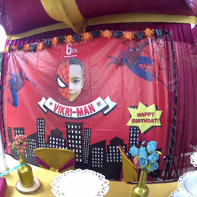 Jual BACKDROP PHOTOBOOTH BIRTHDAY SPIDERMAN | PROPERTI FOTO DEKORASI ...