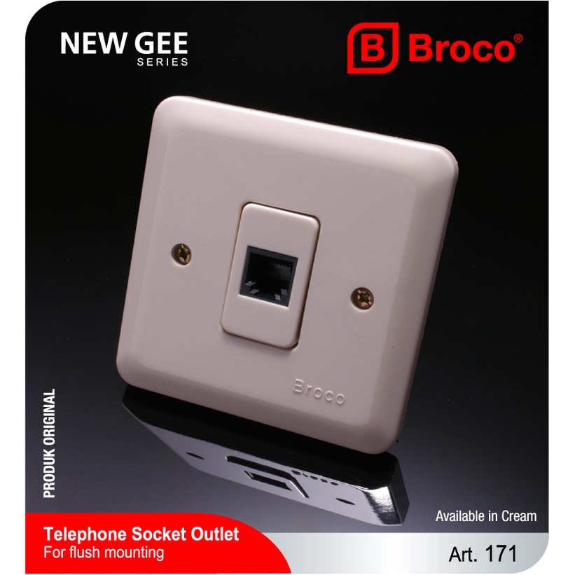 Jual Broco Electrical New Gee 5171-11 Telephone RJ-11 Socket Outlet ...