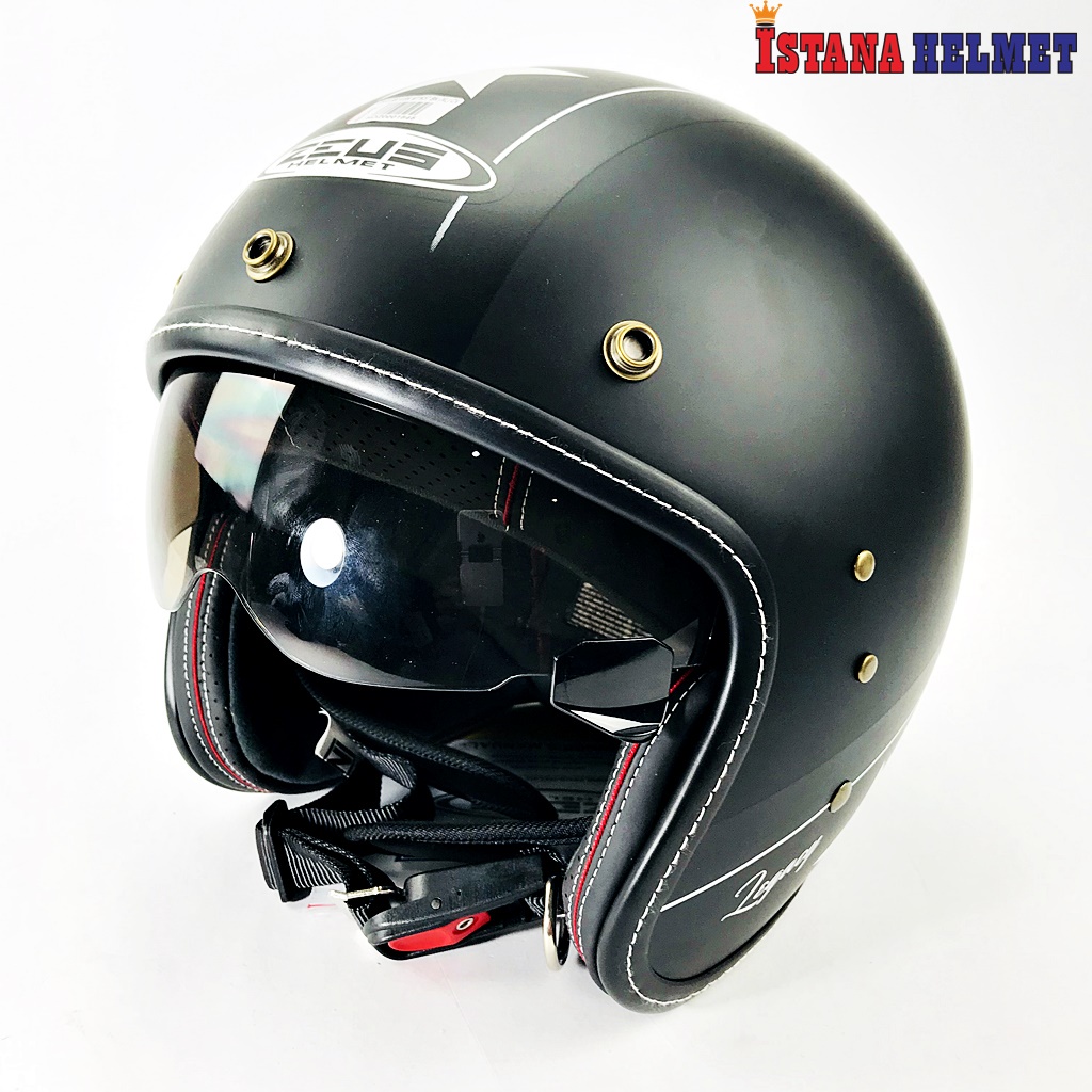 Jual HELM ZEUS RETRO 380 MOTIF BLACK MT/K57 BLACK | Shopee Indonesia