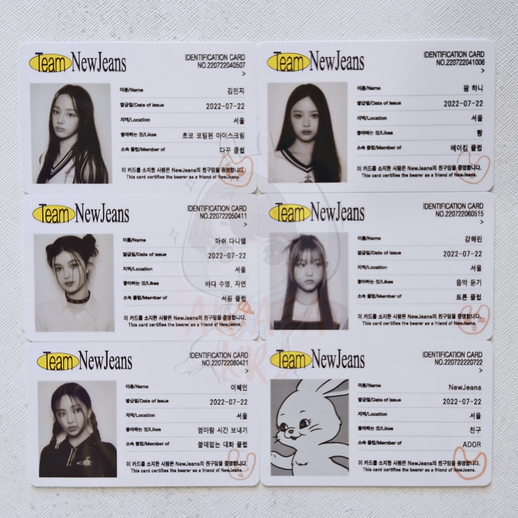 Jual (READY) NEWJEANS - NEW JEANS BLUEBOOK ID CARD | Shopee Indonesia