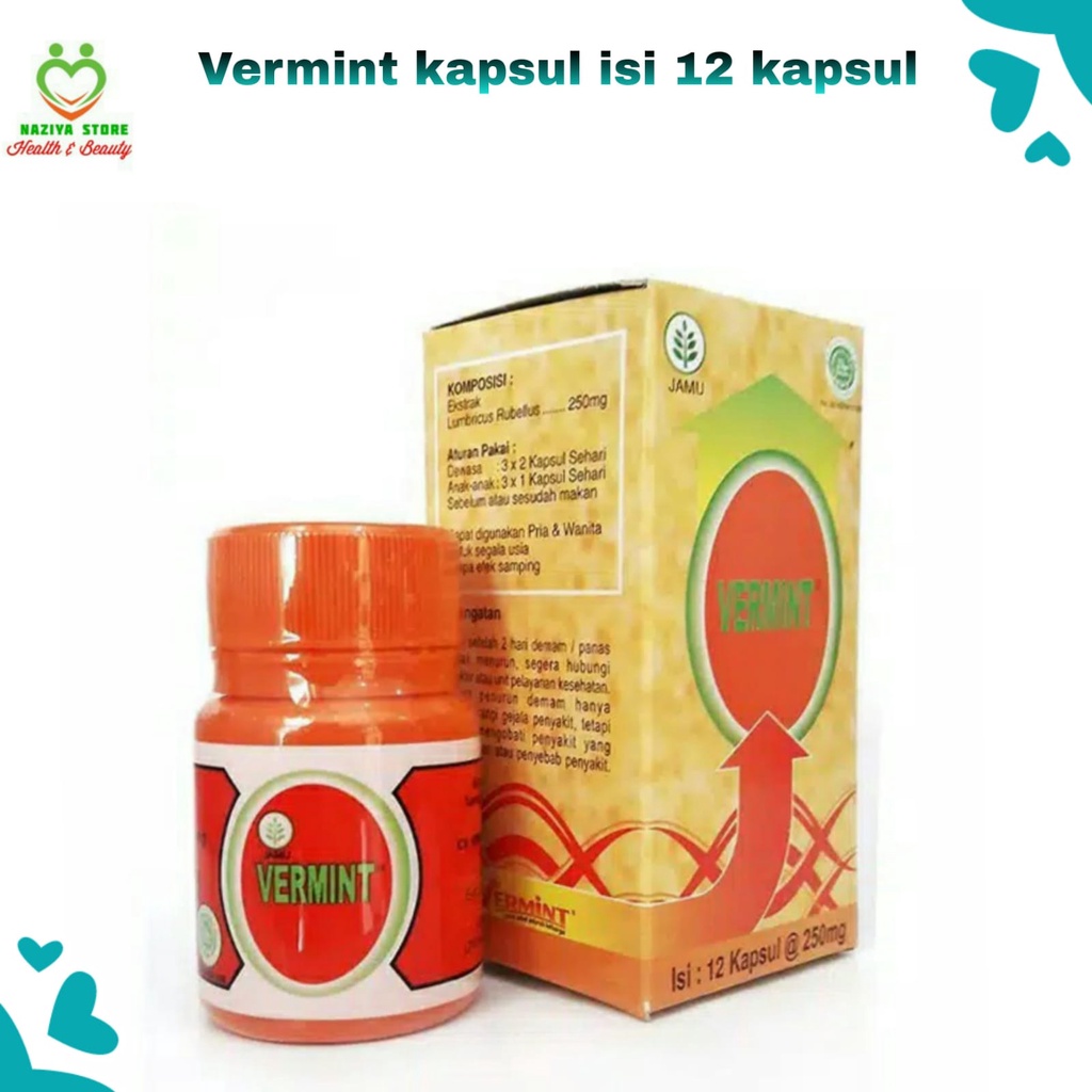 Jual VERMINT Isi 12 Kapsul cacing Original Obat Tipes Typus Tipus ...