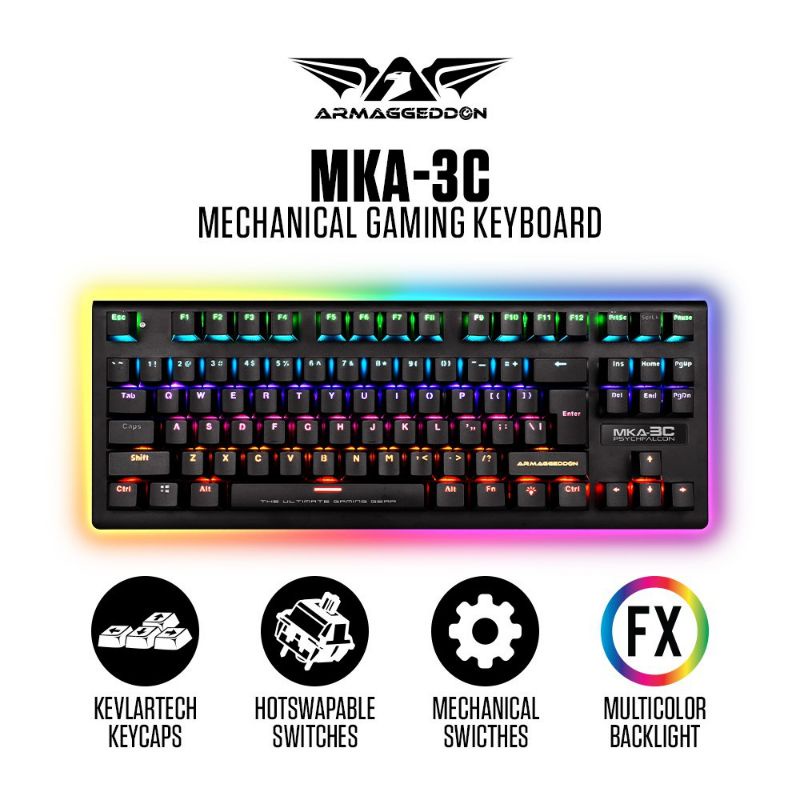 Jual Keyboard Mechanical MKA-3C PsychFalcon Black | Shopee Indonesia