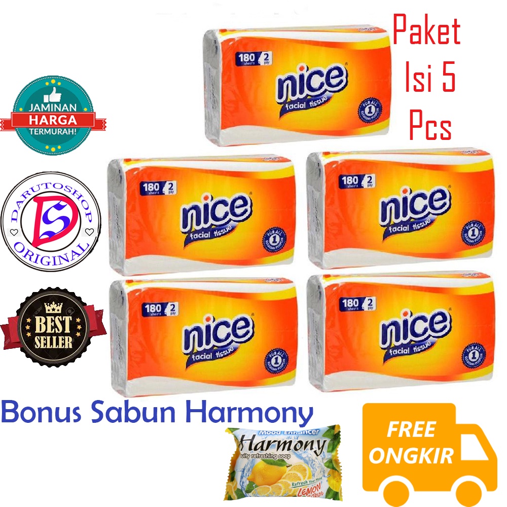Jual Tisu Nice Facial tissue 180 2 ply ( 5 pcs ) | Shopee Indonesia