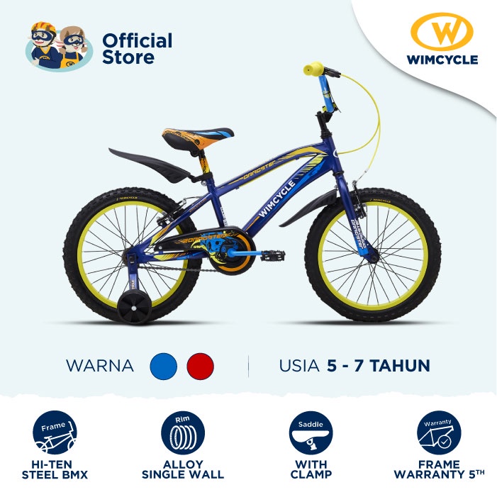 Jual Sepeda Anak BMX Wimcycle Dragster 18 - Blue | Shopee Indonesia