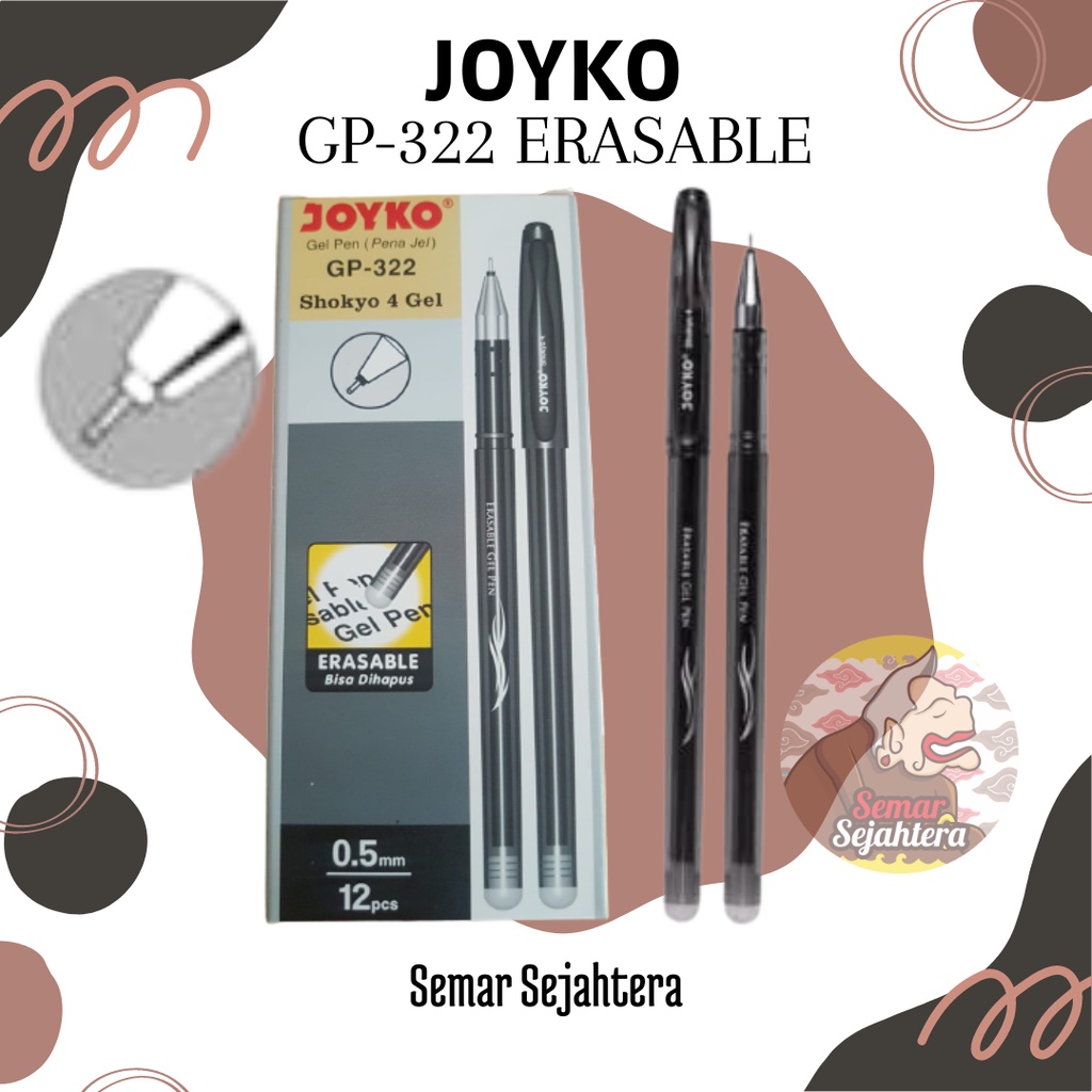 Jual [PCS] GEL PEN ERASABLE / PENA JEL JOYKO GP-322 BISA DIHAPUS* | Shopee Indonesia
