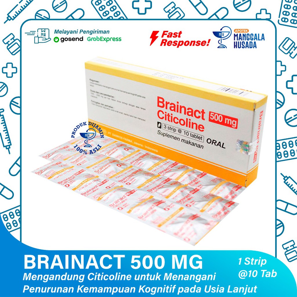 Jual BRAINACT 500 MG - CITICOLINE 1 STRIP @ 10 TABLET | Shopee Indonesia