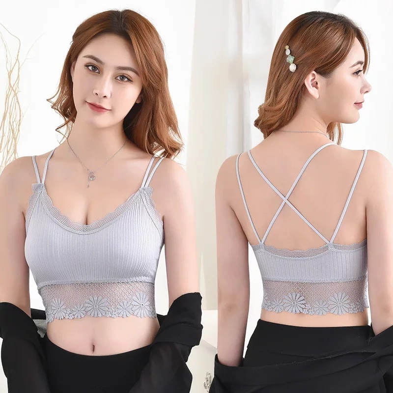 Jual Bra Tali silang Ganda Motif Bunga BH Wanita Remaja Tanpa Kawat Sexy Seamless BH14 | Shopee ...