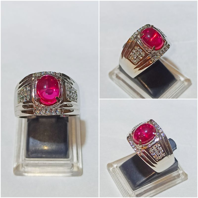 Jual CINCIN/EMBAN/RING BATU MERAH SIAM BANGKOK 10x8 RING ALPAKA SUPER ...