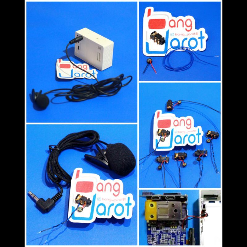 Jual audio jack set mod mic modif mic + microphone clip on rangkaian ...