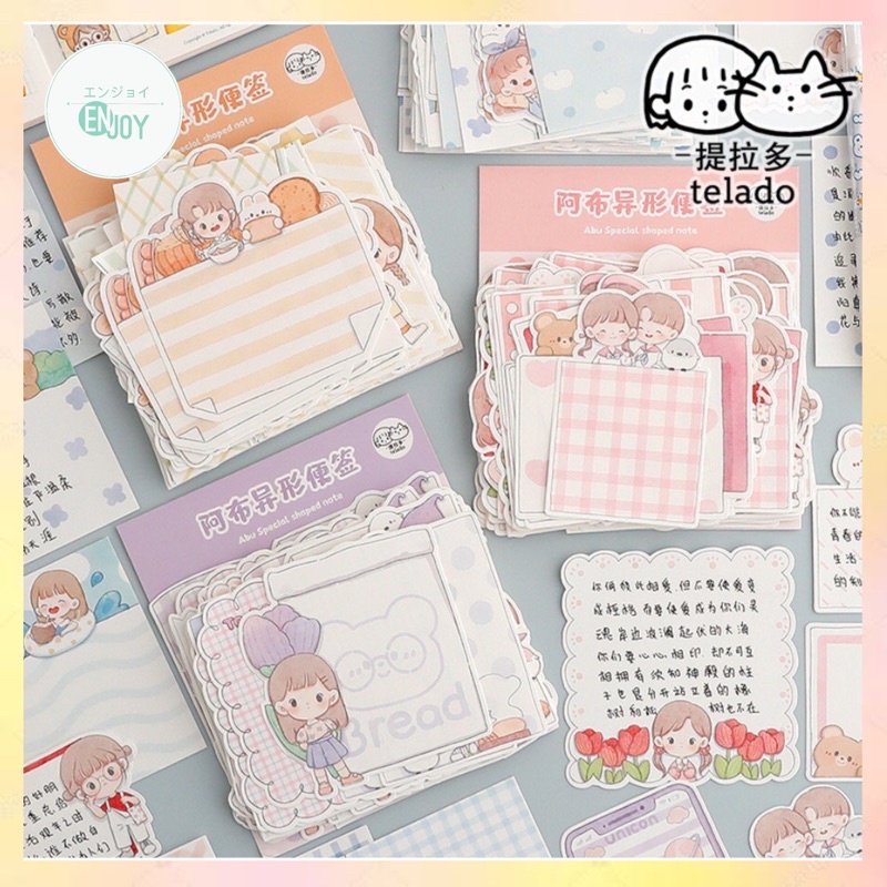Jual Sticky Note Memo Aesthetic Set Kertas Lucu Abu Special Shaped Note ...