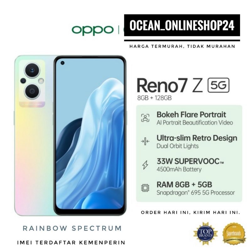 Jual OPPO RENO 7 Z 5G RENO7z 5G RAM 8GB 128GB - RAINBOW - OLED - IPX4 - NFC - RESMI | Shopee ...