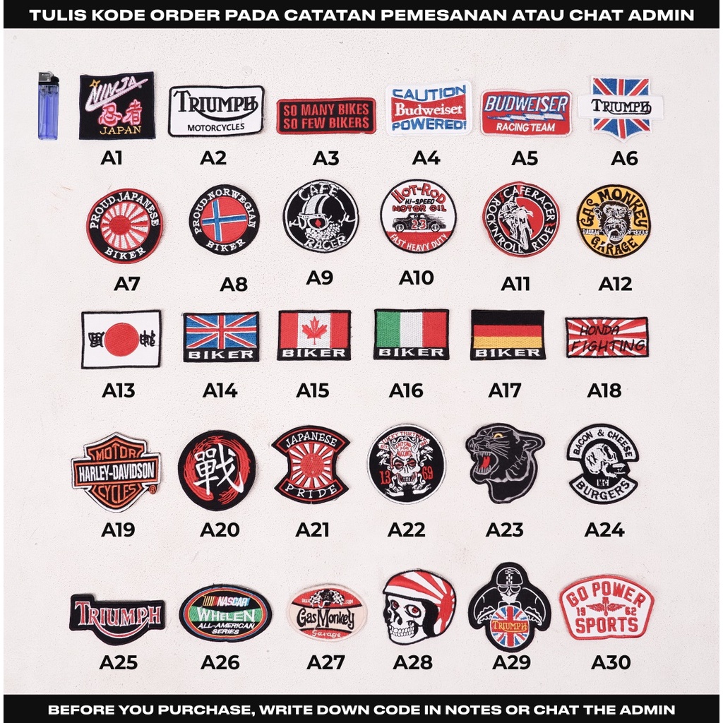 Jual PATCH EMBLEM BORDIR LOGO MOTOR OTOMOTIF FLAG BENDERA BIKER ...