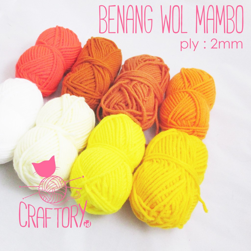 Jual Rajut Wool / Benang Wol Mambo - tebal 2 mm | Shopee Indonesia