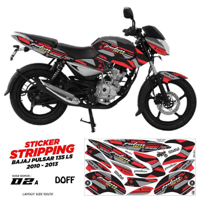 Jual Sticker Striping Decal Bajaj pulsar 135 Ls 2010-2013 Variasi AR01 ...