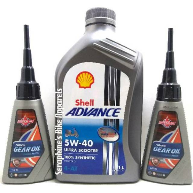 Jual PAKET OLI SHELL ADVANCE ULTRA MATIC SYNTHETICS + GEAR FEDERAL|NMAX ...