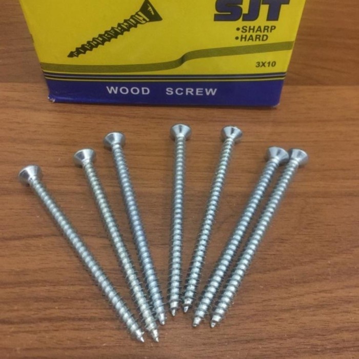 Jual Per Kotak Kayu Skrup 10 x 3Inch Sekrup Baut Cacing Wood Screw ...