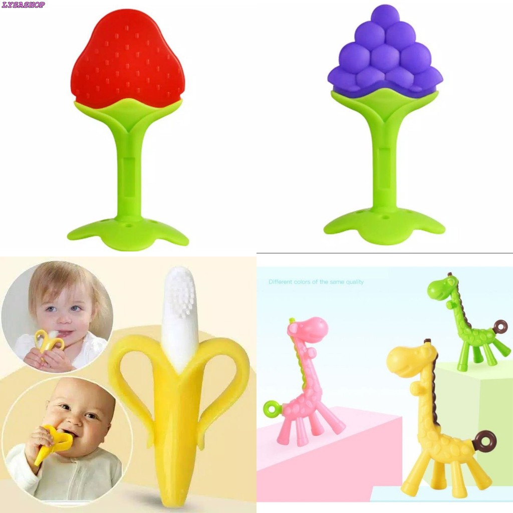 Jual LYSASHOP - GIGITAN BAYI MAINAN TEETHER BANANA ANGGUR STRAWBERRY ...