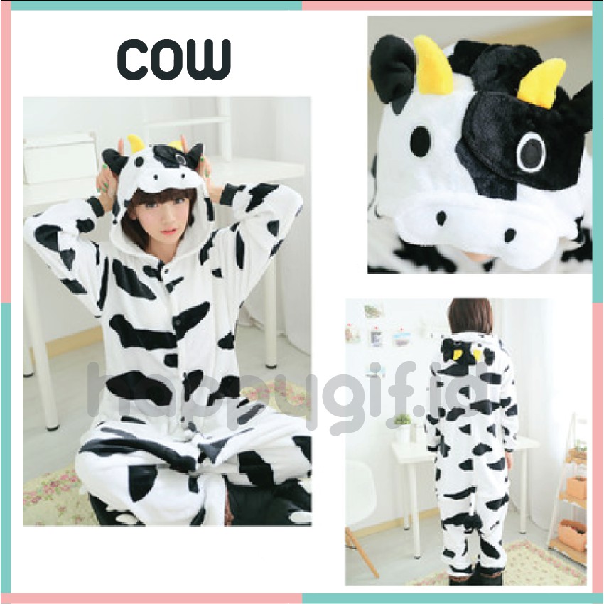 Jual BAJU TIDUR KOSTUM ONESIE KIGURUMU PIYAMA DEWASA KARAKTER - SAPI ...