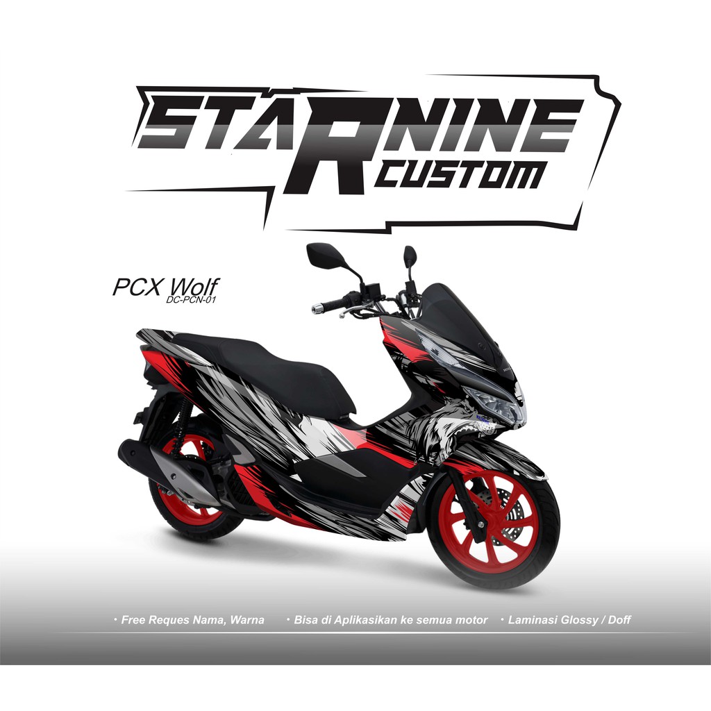 Jual sticker pcx wolf stiker pcx wolf decal pcx dekal honda pcx full ...