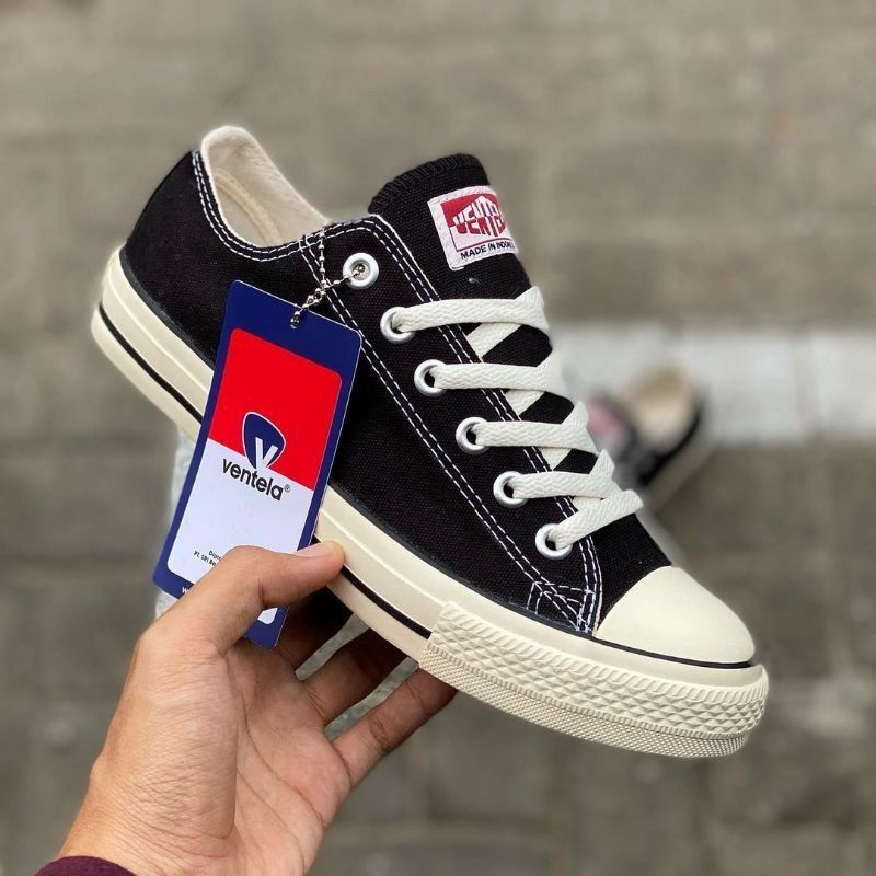 Jual Sepatu Ventela Ethnic Black Natural Low Original 100% | Shopee Indonesia