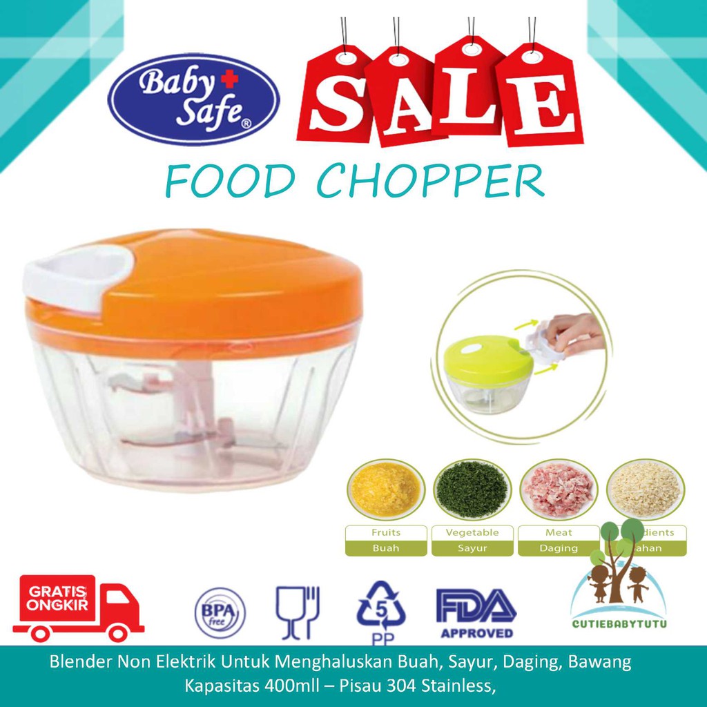 Jual BABY SAFE Food Chopper CP001 blender manual FOOD PROCESSOR MPASI ...